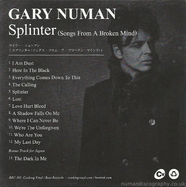 Gary Numan CD, Splinter 2013