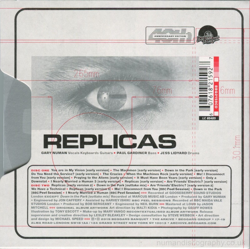 Gary Numan Albums | Replicas 1998