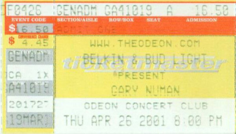 Gary Numan | Cleveland The Odeon, USA 26th April 2001